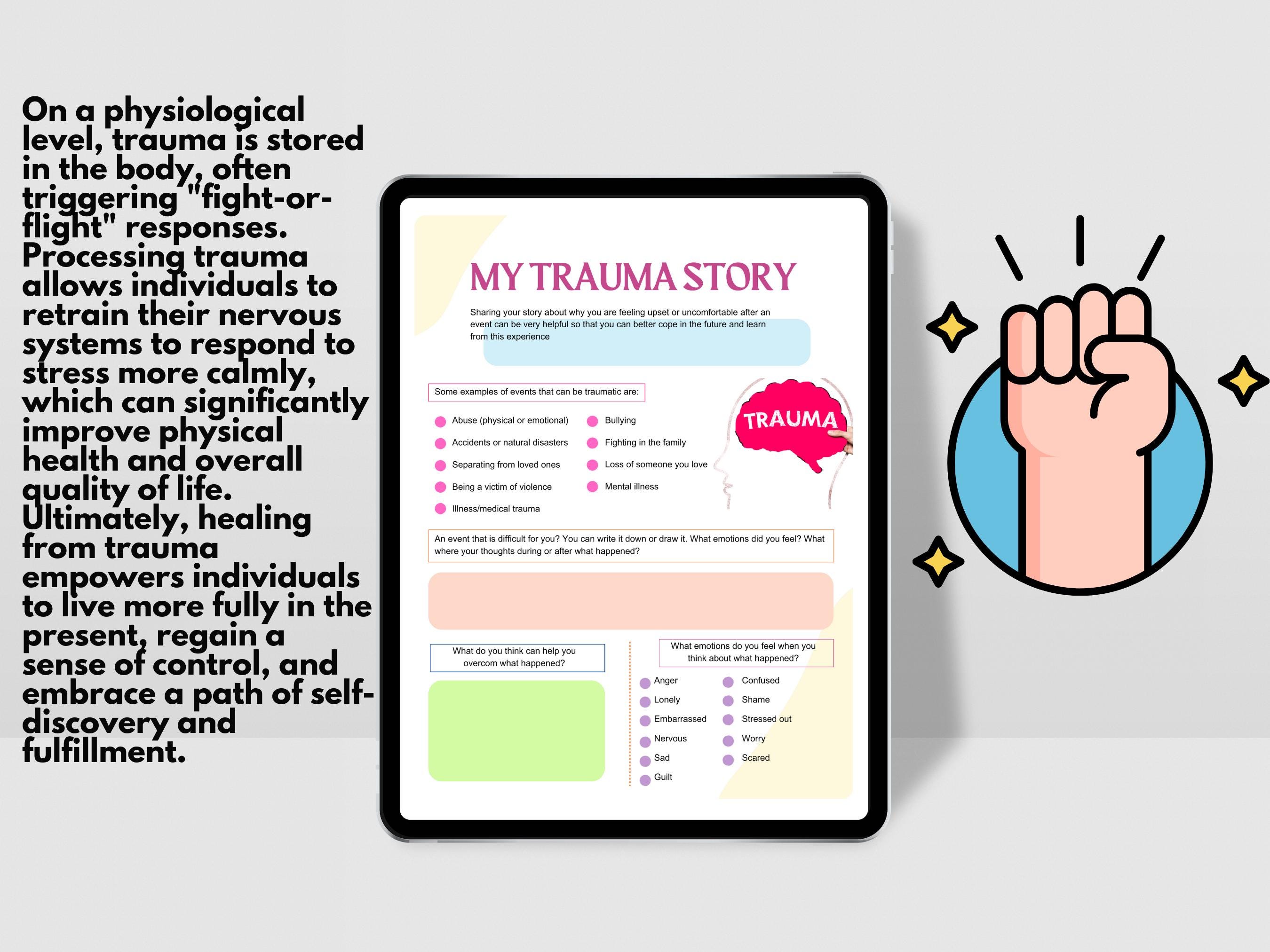 Trauma Worksheets , PTSD Workbook, Trauma Therapy Treatment Plan ...
