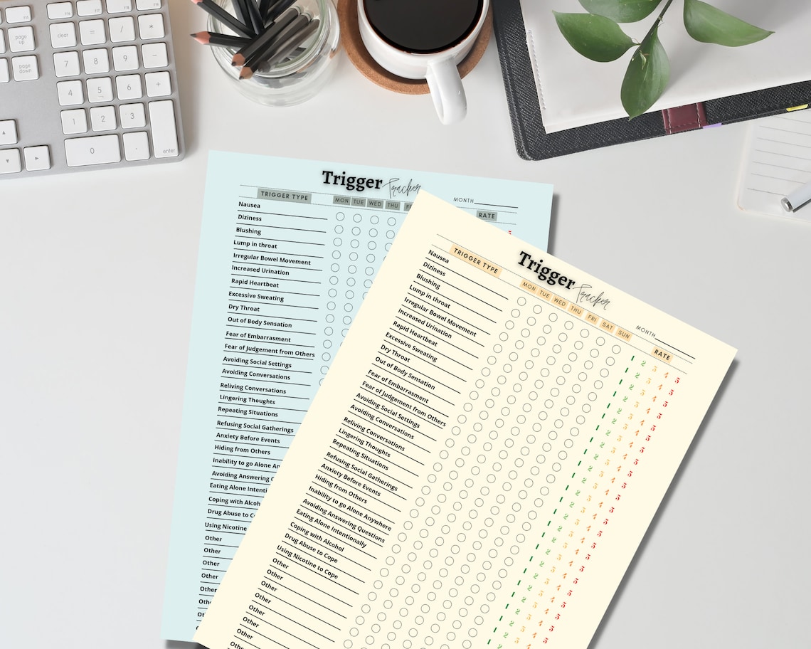 Symptom Tracker, Mood Tracker Journal, Daily Mood Tracker, Anxiety ...