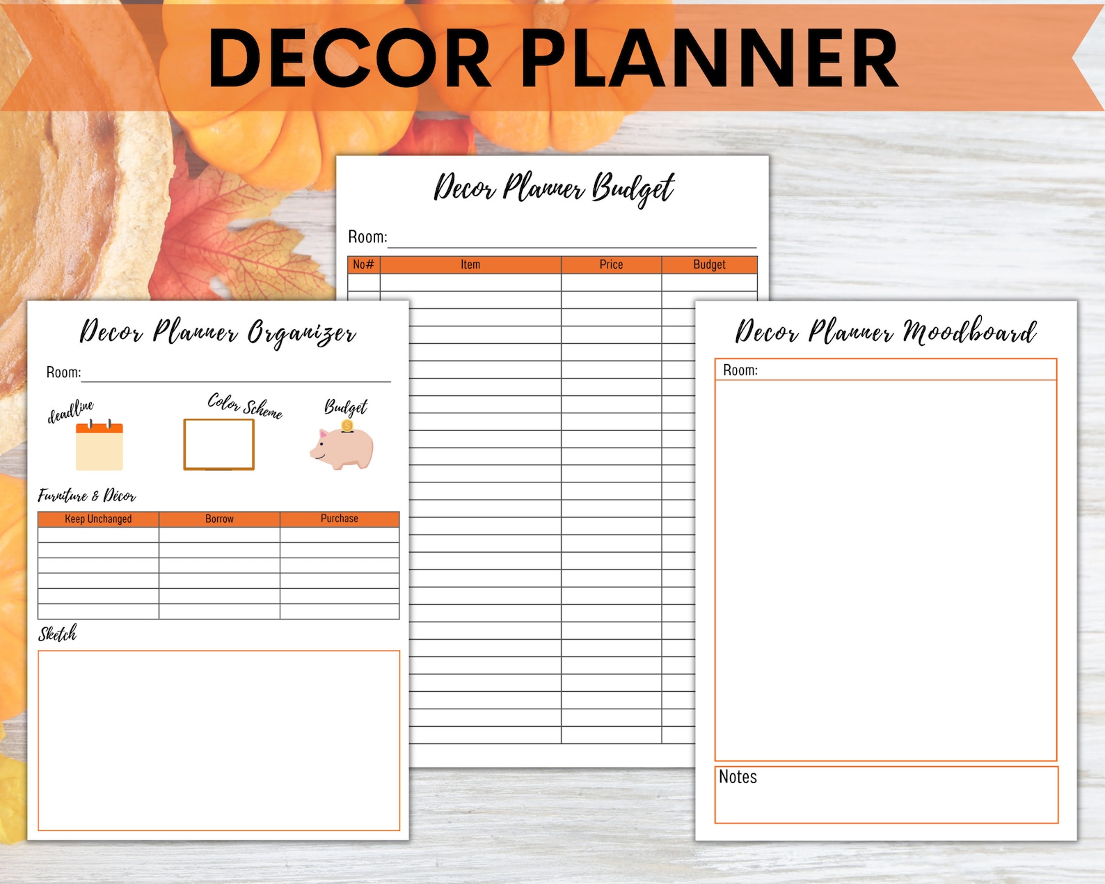 Thanksgiving Planner Printable | Festive Fall Pumpkin Holiday | Season ...