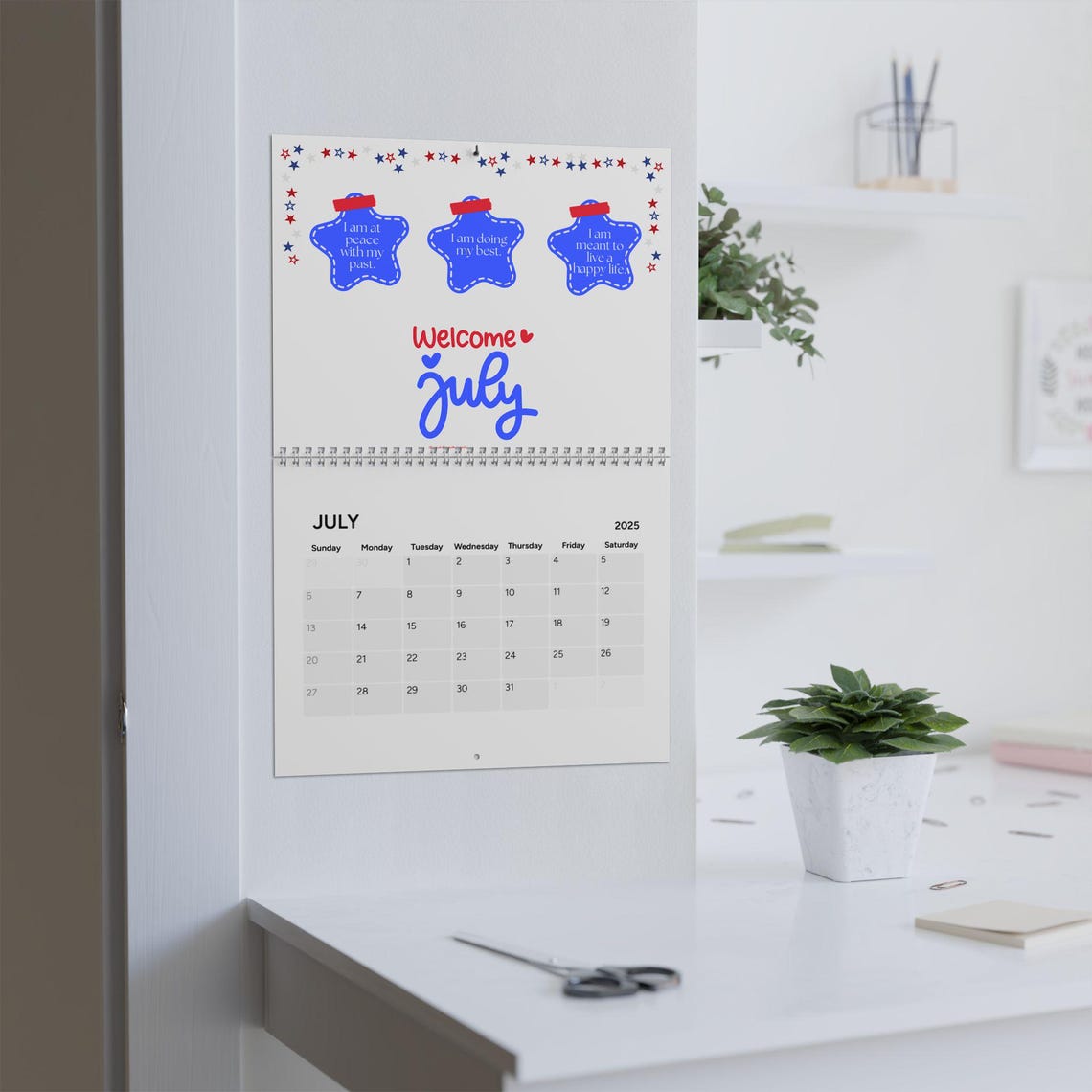 Affirmation Calendar, 2025 Calendar, Wall Calendar, Positive Mindset ...