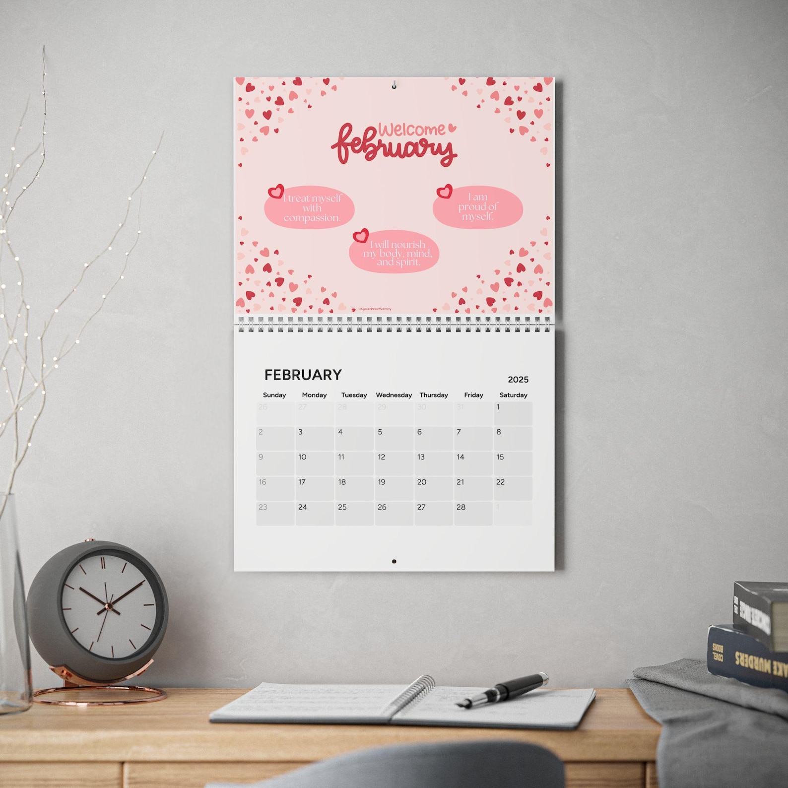 Affirmation Calendar, 2025 Calendar, Wall Calendar, Positive Mindset ...