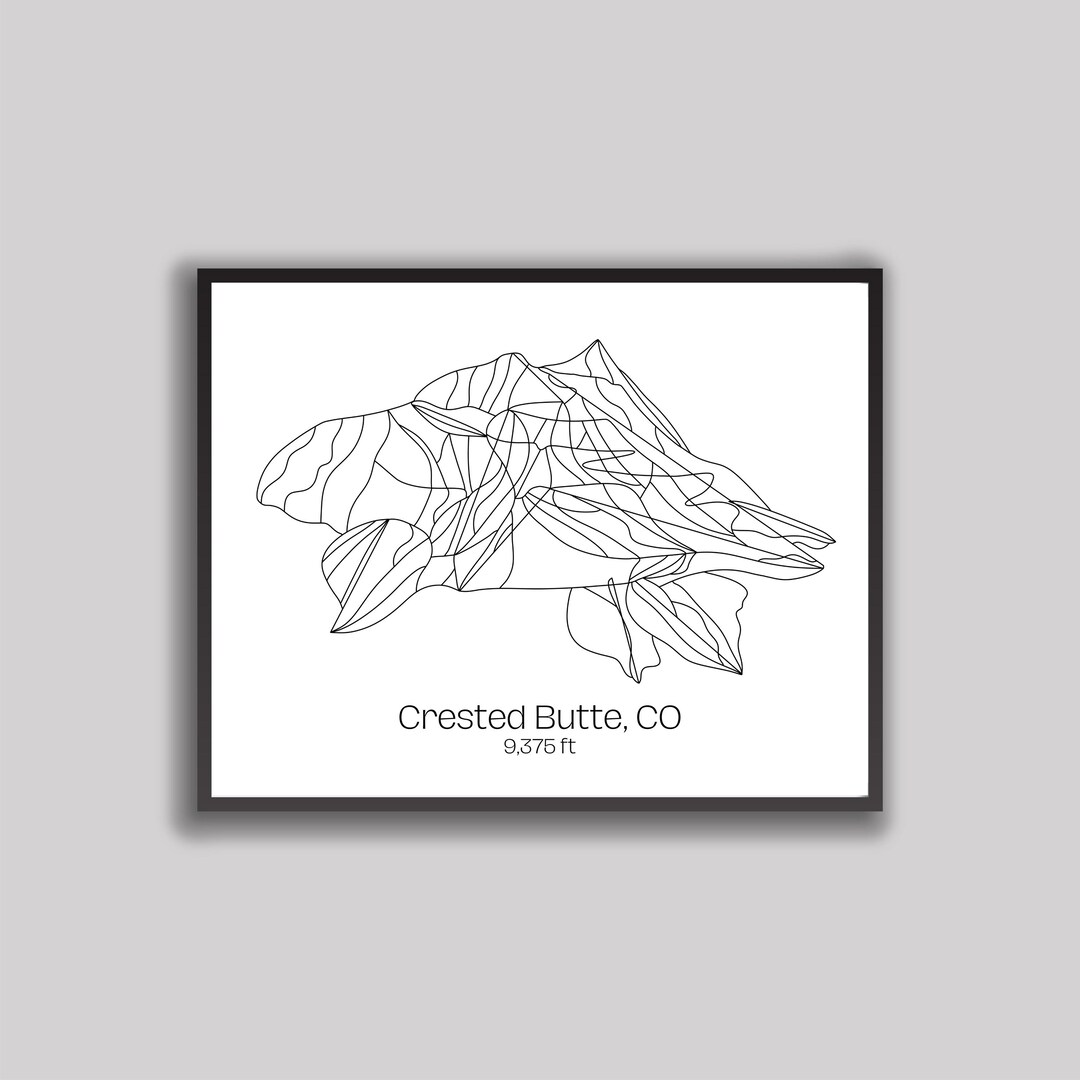 Ski Hill / Trail Map Art - Crested Butte Mountain Resort, Colorado ...