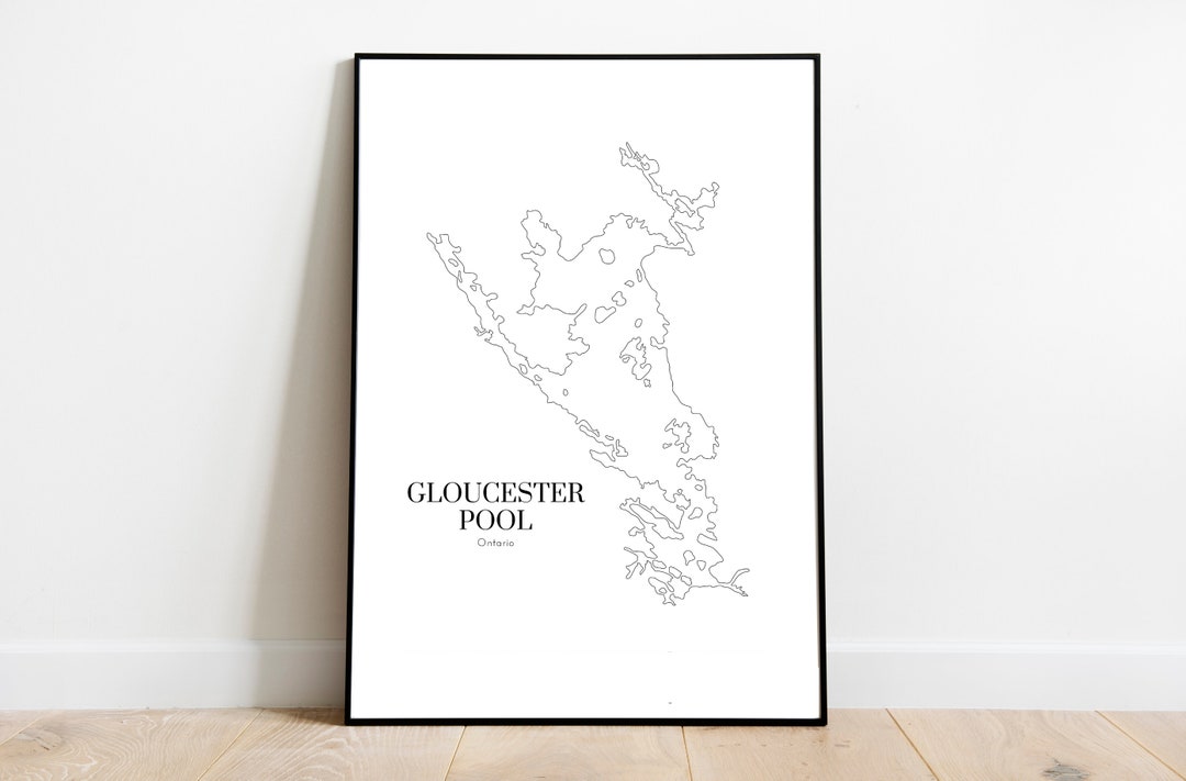 Lake Map Art - Gloucester Pool, Muskoka Ontario (digital Print) - Etsy