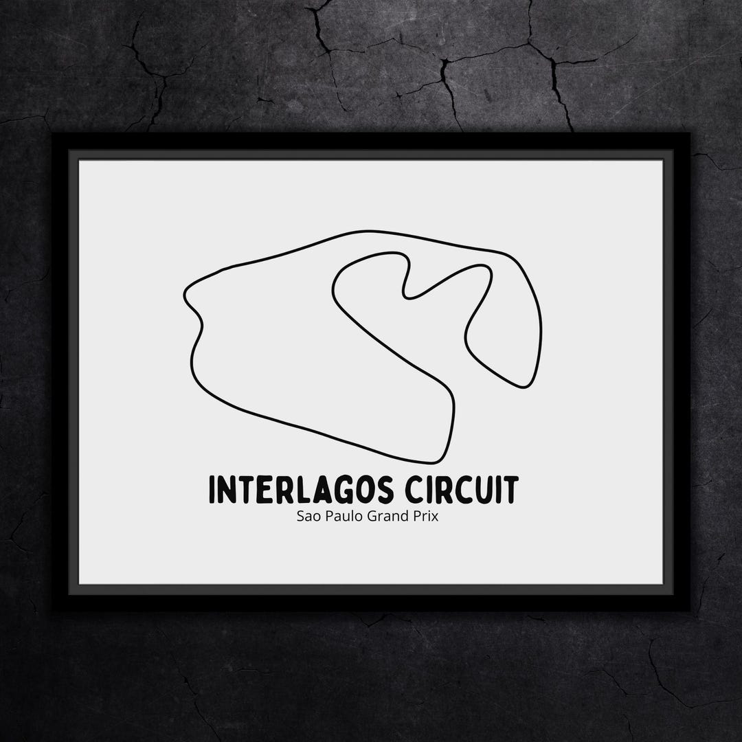 Interlagos F1 Circuit Map: Hand-drawn Sao Paulo Grand Prix (digital ...