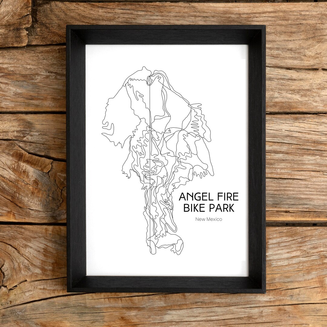 Bike Park / Trail Map Art - Angel Fire Resort, New Mexico (instant ...