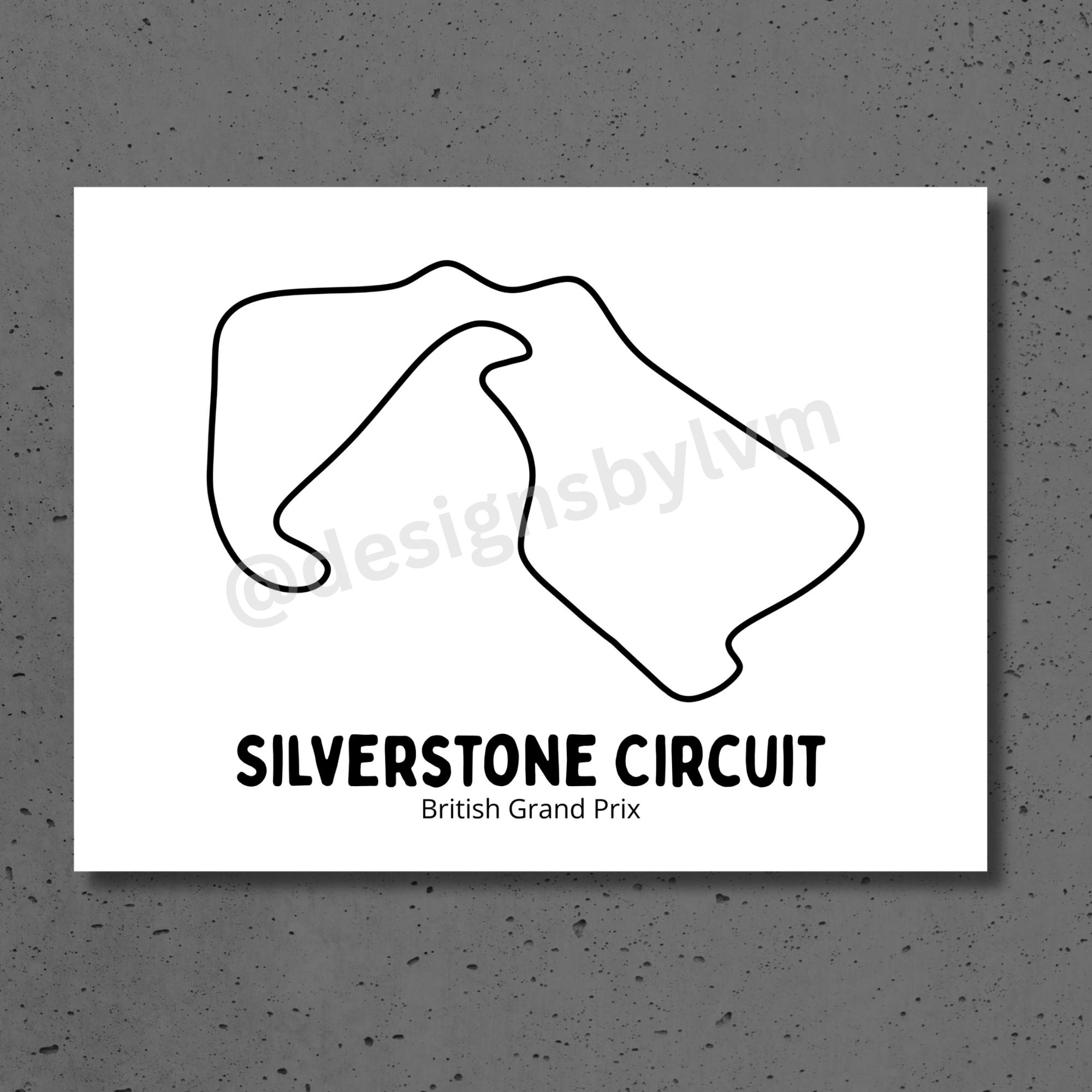 Silverstone Circuit Map Print: Hand-drawn F1 British Grand Prix ...