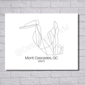 Ski Hill / Trail Map Art - Mont Cascades, Quebec Canada (digital Print ...
