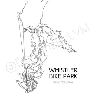 Bike Park / Trail Map Art - Whistler Bike Park, British Columbia ...