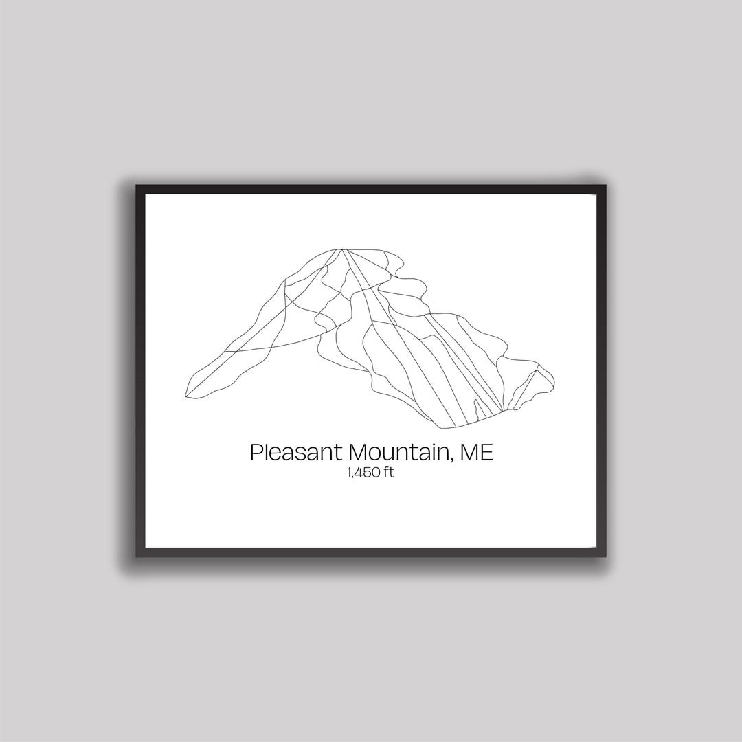 Ski Hill / Trail Map Art - Pleasant Mountain, Maine (digital Print) - Etsy