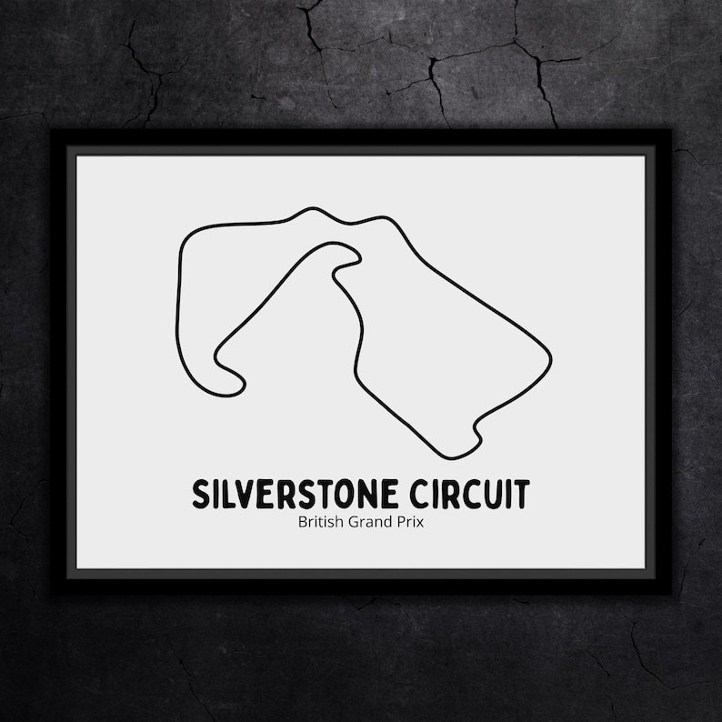 Silverstone Circuit Map Print: Hand-drawn F1 British Grand Prix ...