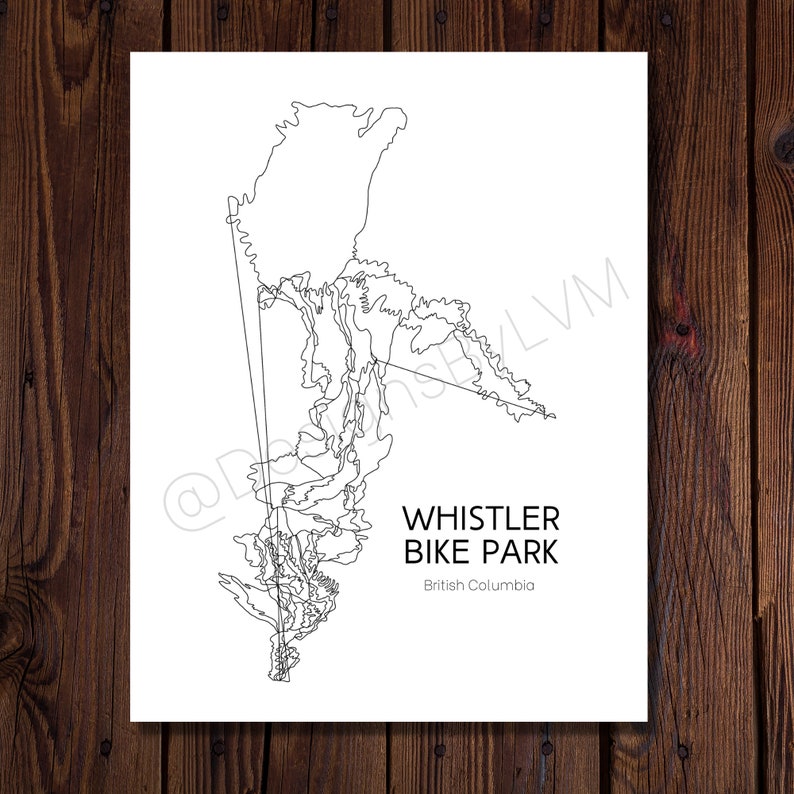 Bike Park / Trail Map Art - Whistler Bike Park, British Columbia ...