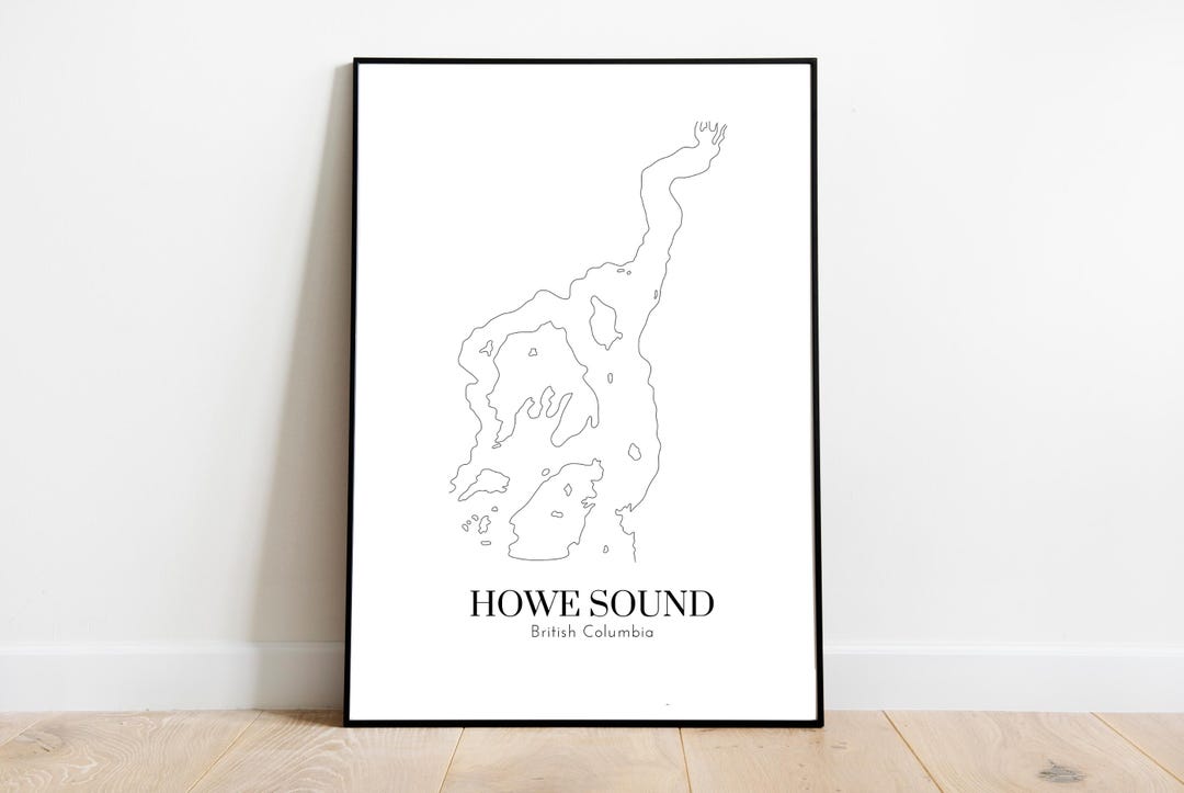 Howe Sound, British Columbia - Lake Map Art (digital Print) - Etsy