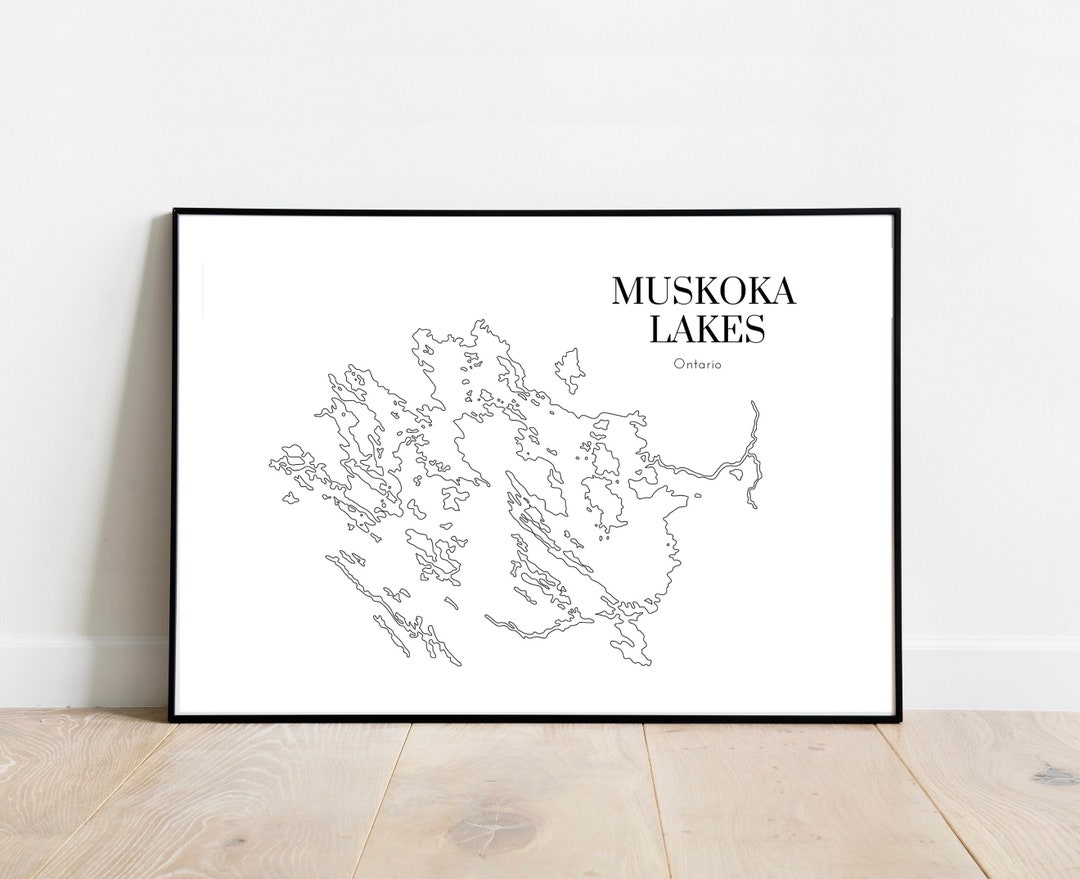 Muskoka Lakes, Ontario Canada - Lake Map Art (digital Print) - Etsy