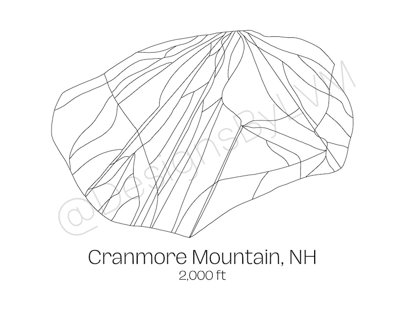 Ski Hill / Trail Map Art - Cranmore Mountain Resort, North Conway New ...