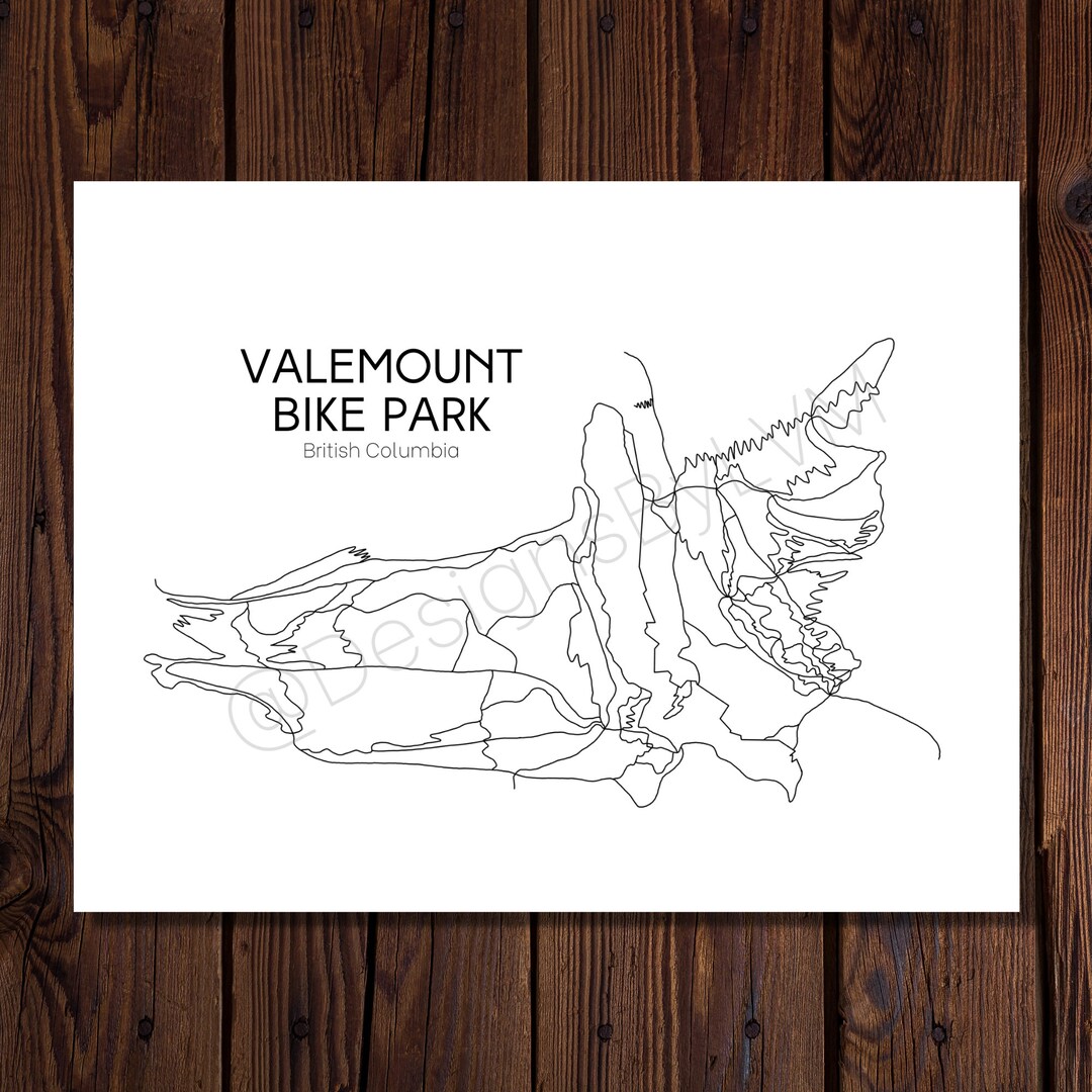 Bike Park / Trail Map Art Valemount Bike Park British - Etsy Canada