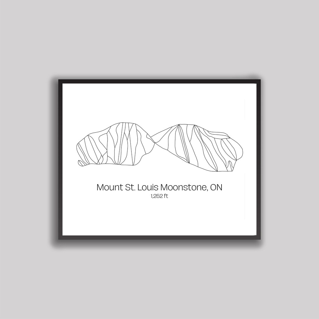Ski Hill / Trail Map Art - Mount St Louis Moonstone, Ontario (digital ...