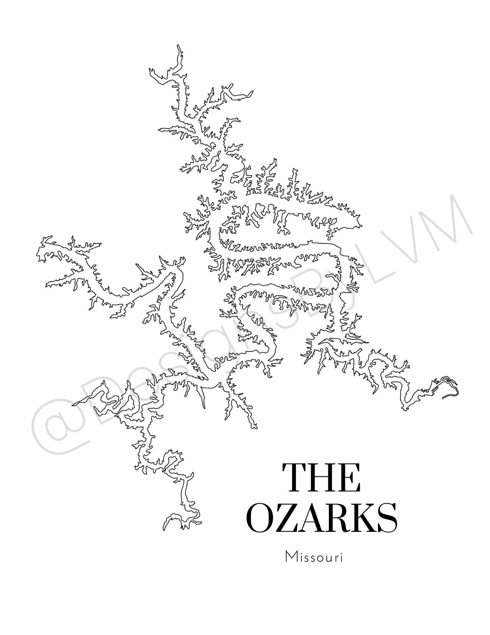 Lakes of the Ozarks Lake Map Digital Print | Etsy