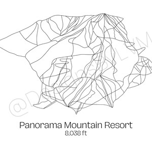 Ski Hill / Trail Map Art - Panorama Mountain Resort, BC (digital Print ...