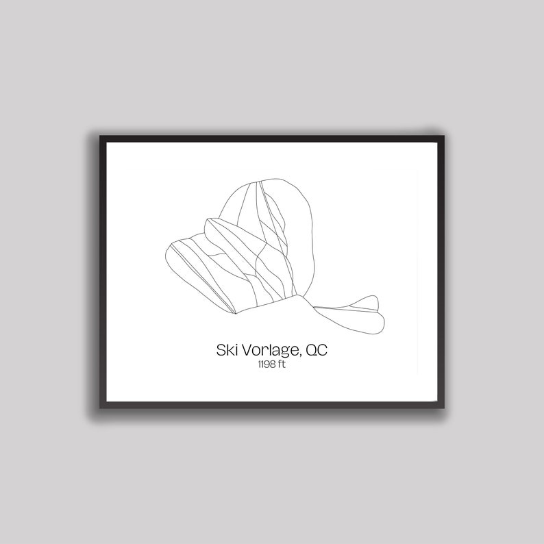 Ski Hill / Trail Map Art - Ski Vorlage, Quebec Canada (digital Print ...