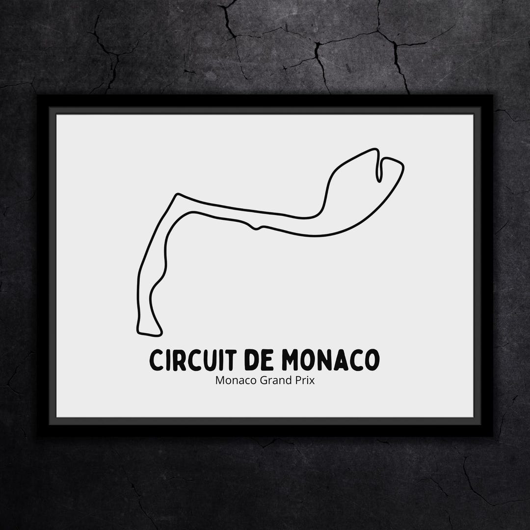 Monaco Grand Prix F1 Track Art: Hand-drawn Circuit Map (digital ...