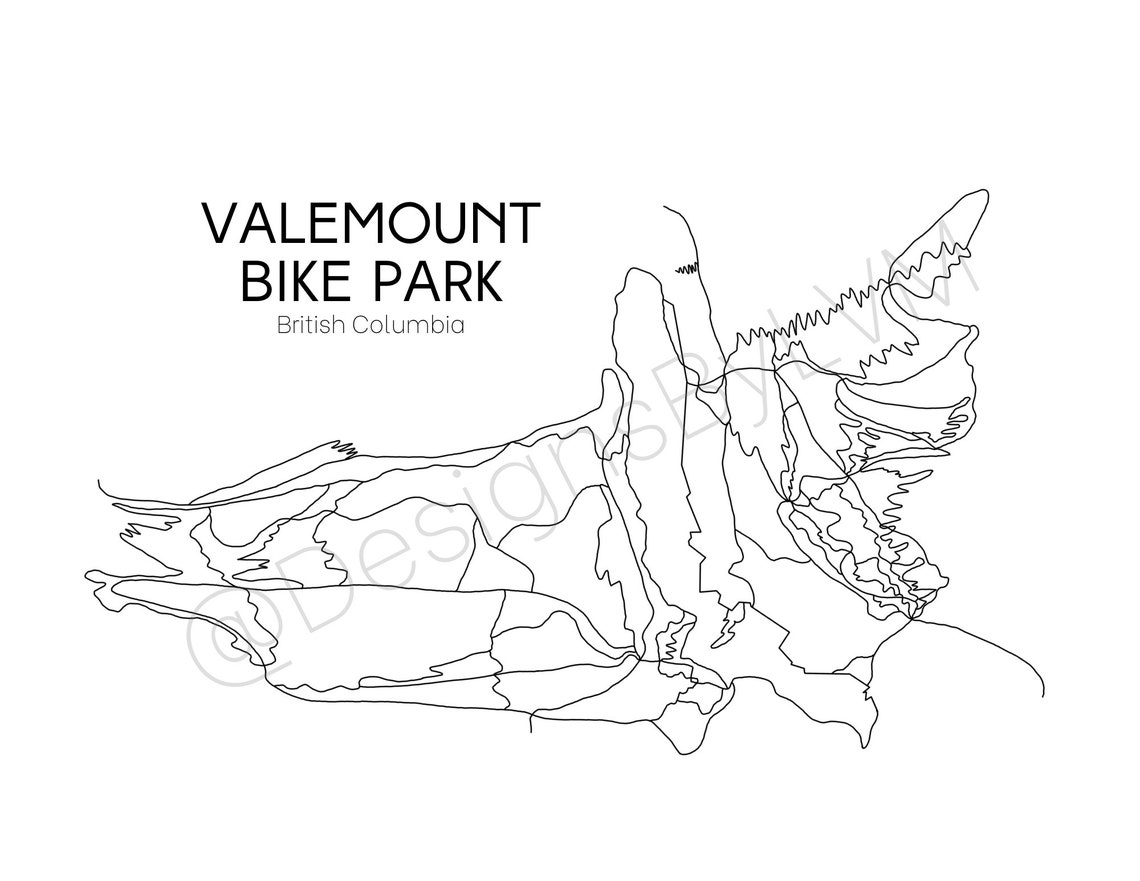 Bike Park / Trail Map Art Valemount Bike Park British - Etsy Canada