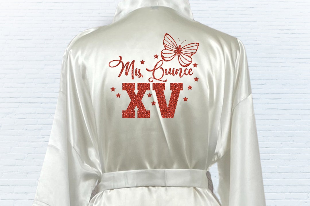 Glitter Miss Quince XV Robe, Flower Girl Robes, Aesthetic Miss Quince ...