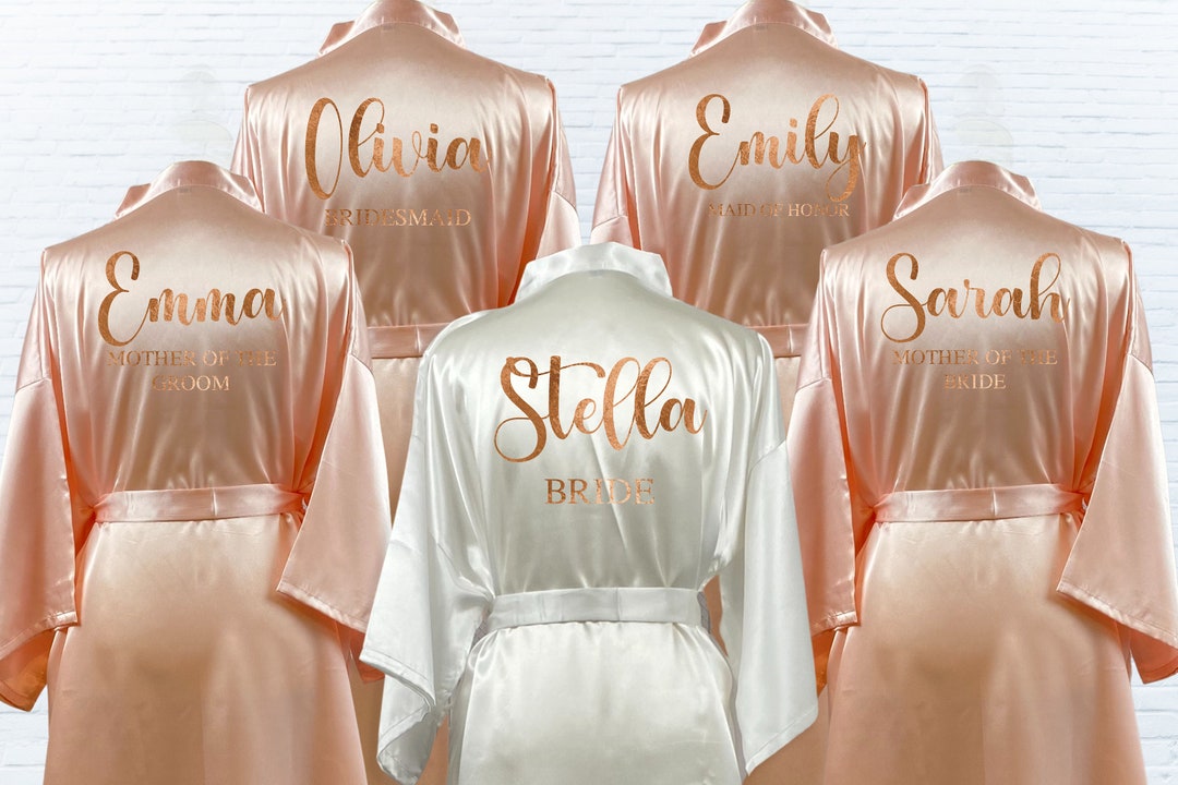 Personalized Bride Robes, Bridal Satin Robe, Bride Wedding Party Robe ...
