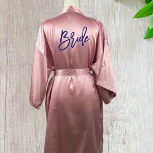 Bridesmaid Rose Gold Satin Robes Bridesmaid Solid Satin Robes Bridal ...