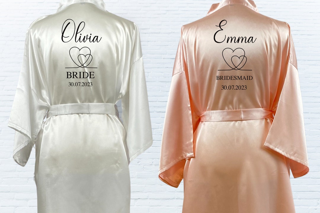 Personalized Bride and Bridesmaid Robes, Bride's Gift, Custom Robes ...