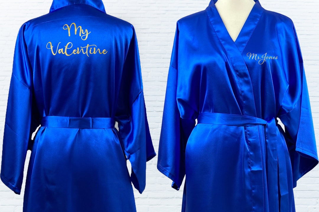 My Valentine Robe, Couple Solid Satin Robes, Bridal Party Robes ...