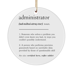 Administrator Definition Ornament, Admin Gift for Administrative ...