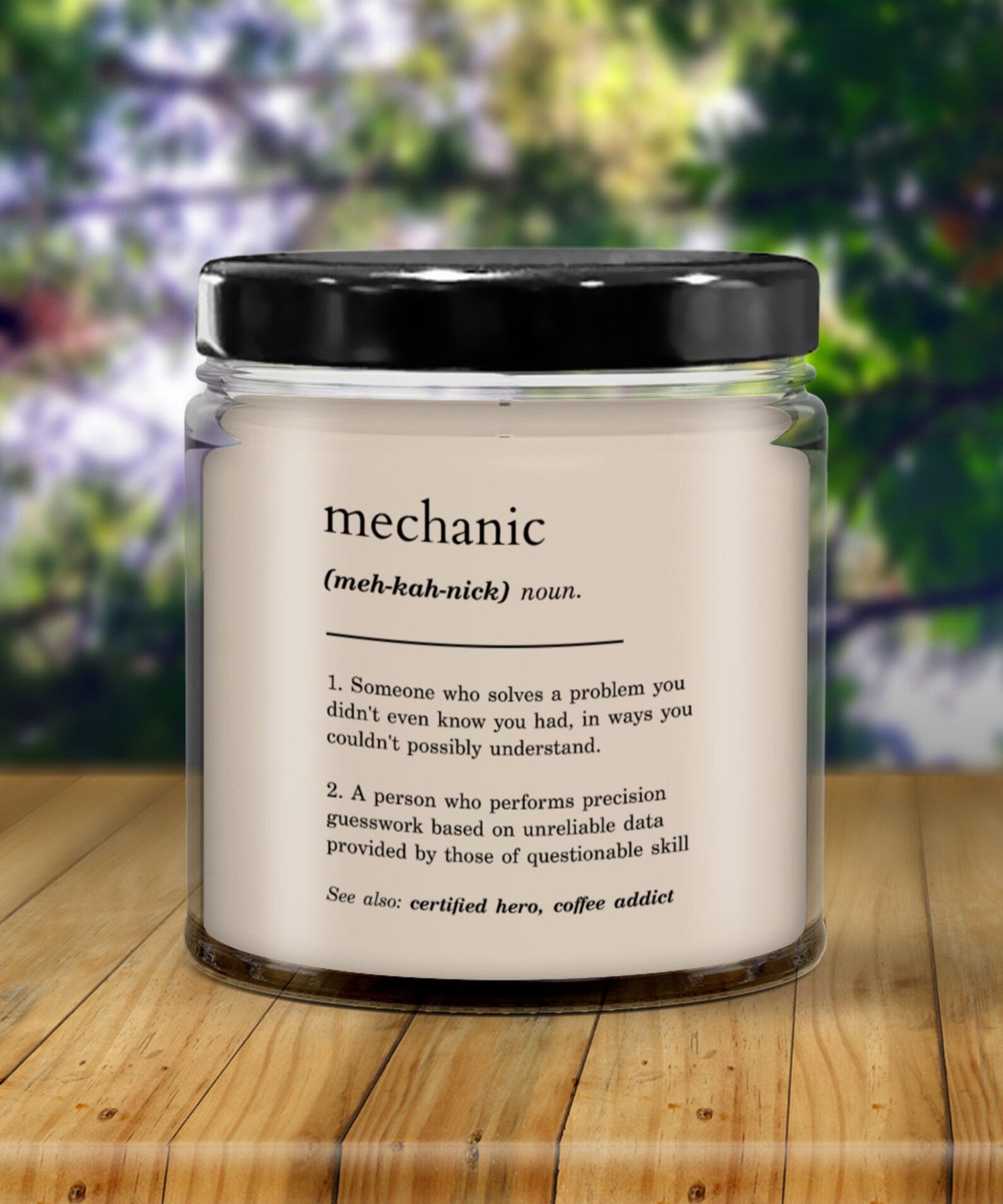 Mechanic Definition Candle Gift, Best Motor Repair Engineer Present for ...