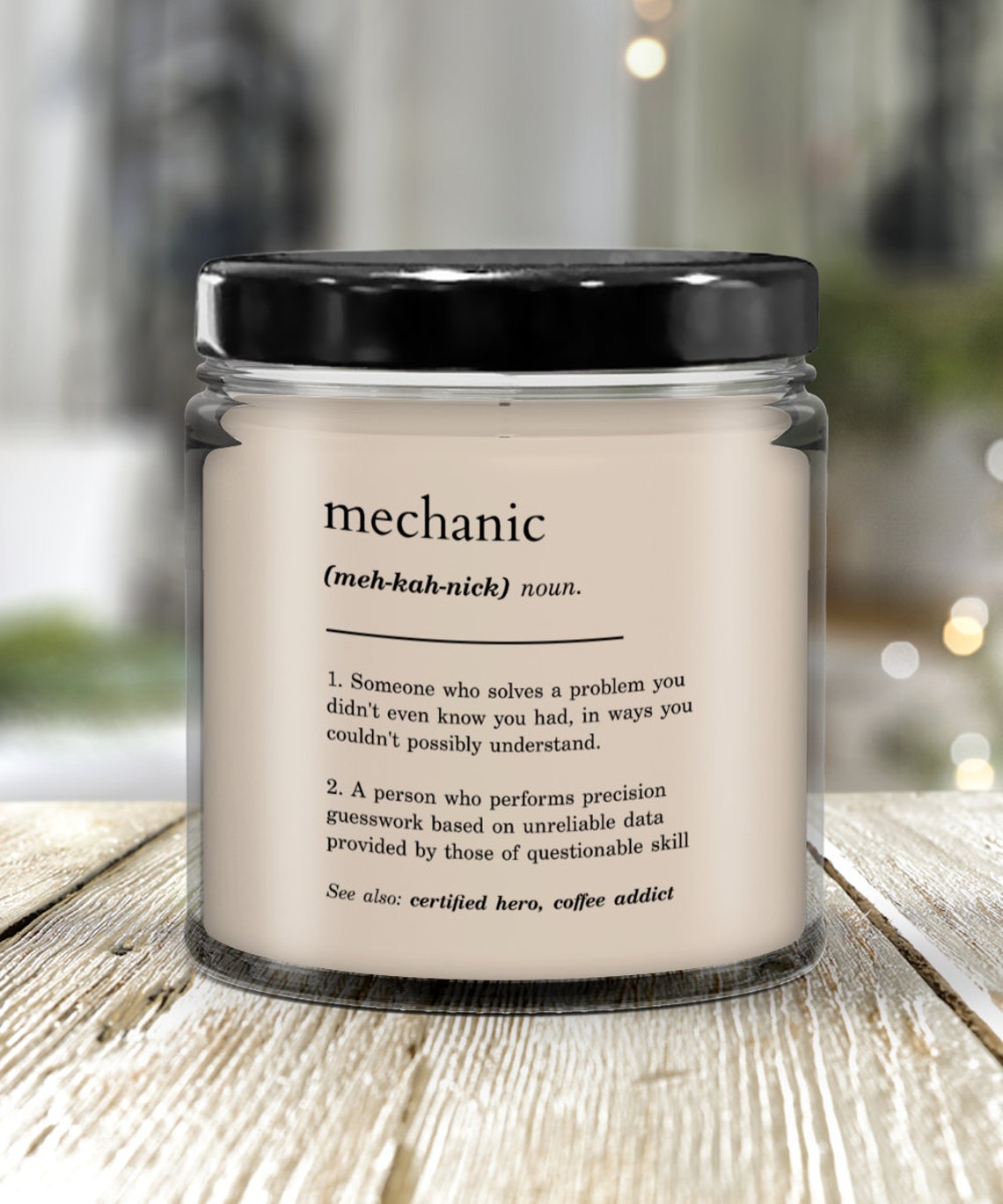Mechanic Definition Candle Gift, Best Motor Repair Engineer Present for ...