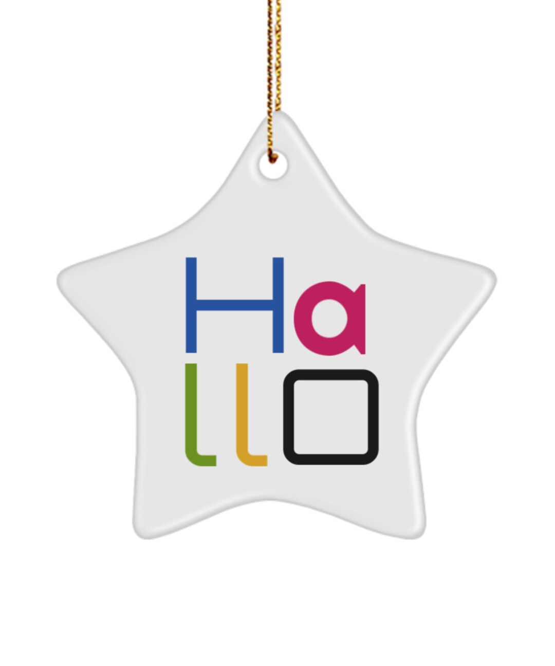 Hallo German Star Ornament Gift, Tree Decoration Present Home Decor ...