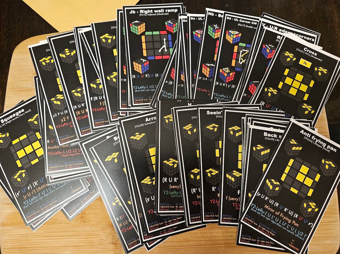 Speedcubing Flashcard Deck - CFOP Last-layer Cards - Highly Organized ...