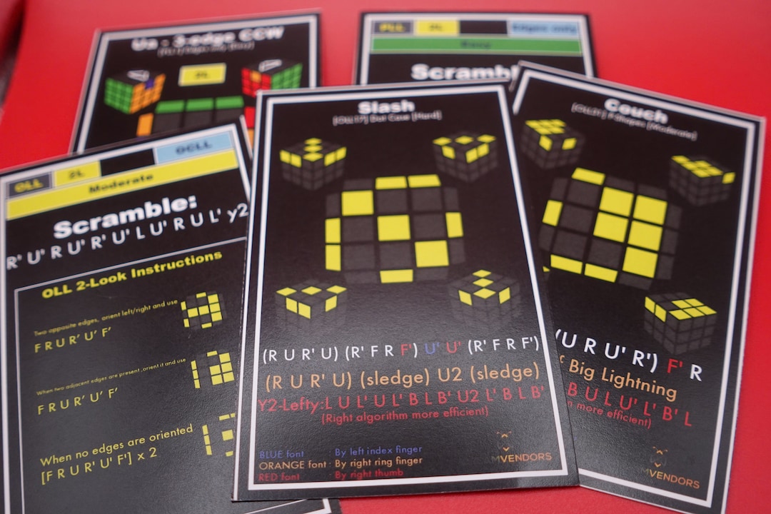 Speedcubing Flashcard Deck - CFOP Last-layer Cards - Highly Organized ...