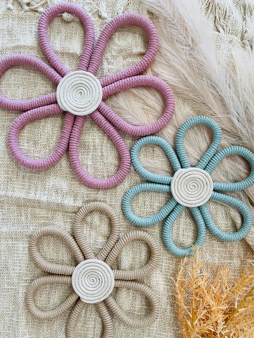 Boho Room Decor, Flower Wall Hanging, Girls Room Decor, Nursery Room ...