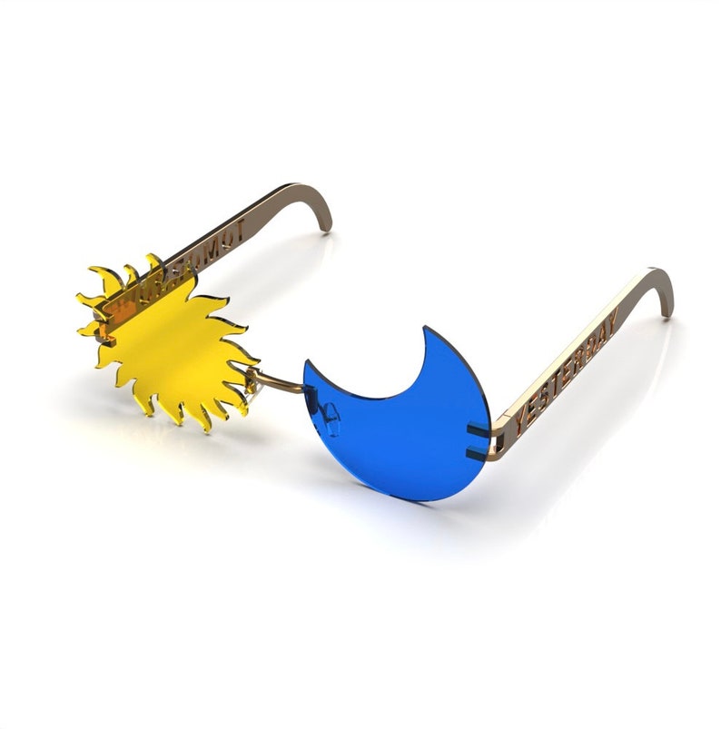 FNAF Sun and Moon Sunglasses Rimless Frames Costume Cosplay Kawaii Rave ...