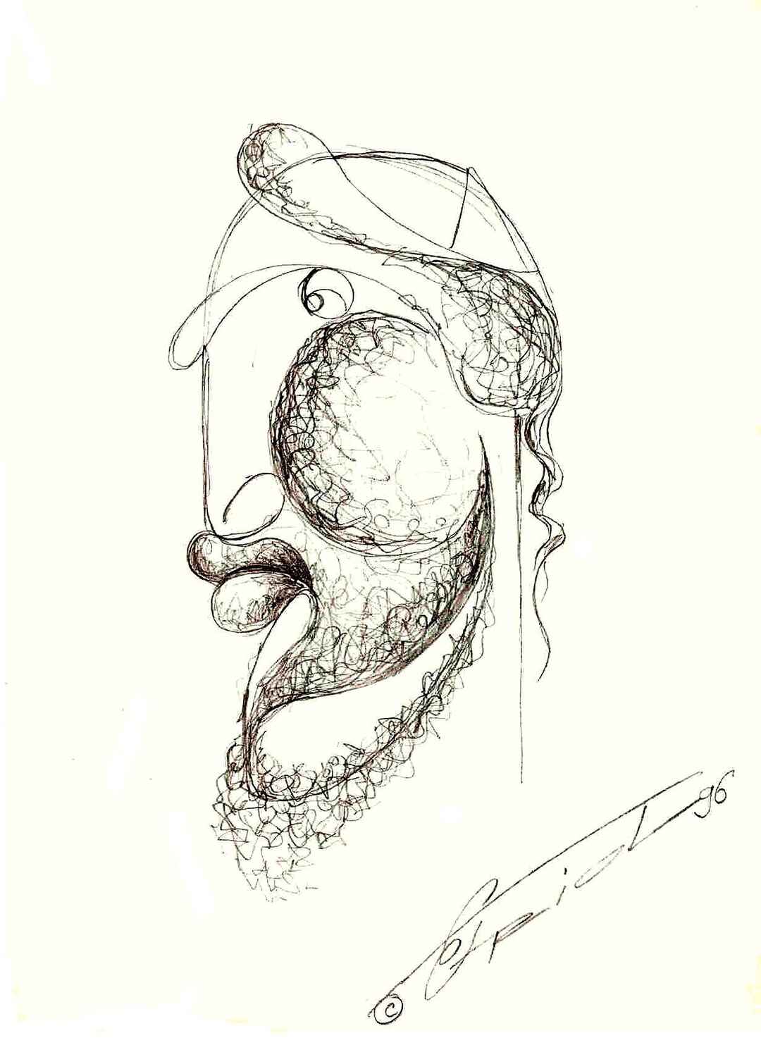 1030 the Jew India Ink, Color Pencil on Paper 8x 6 1996 - Etsy