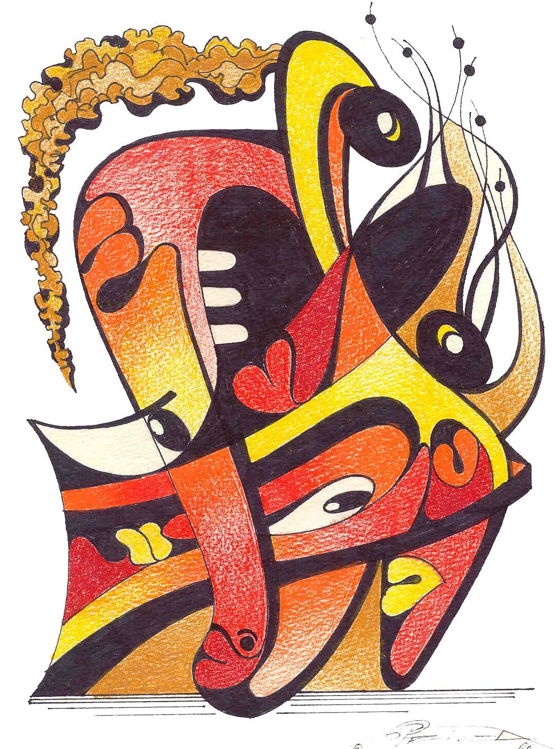 1357 Monster India Ink, Color Pencil on Paper 8x11 2006 - Etsy
