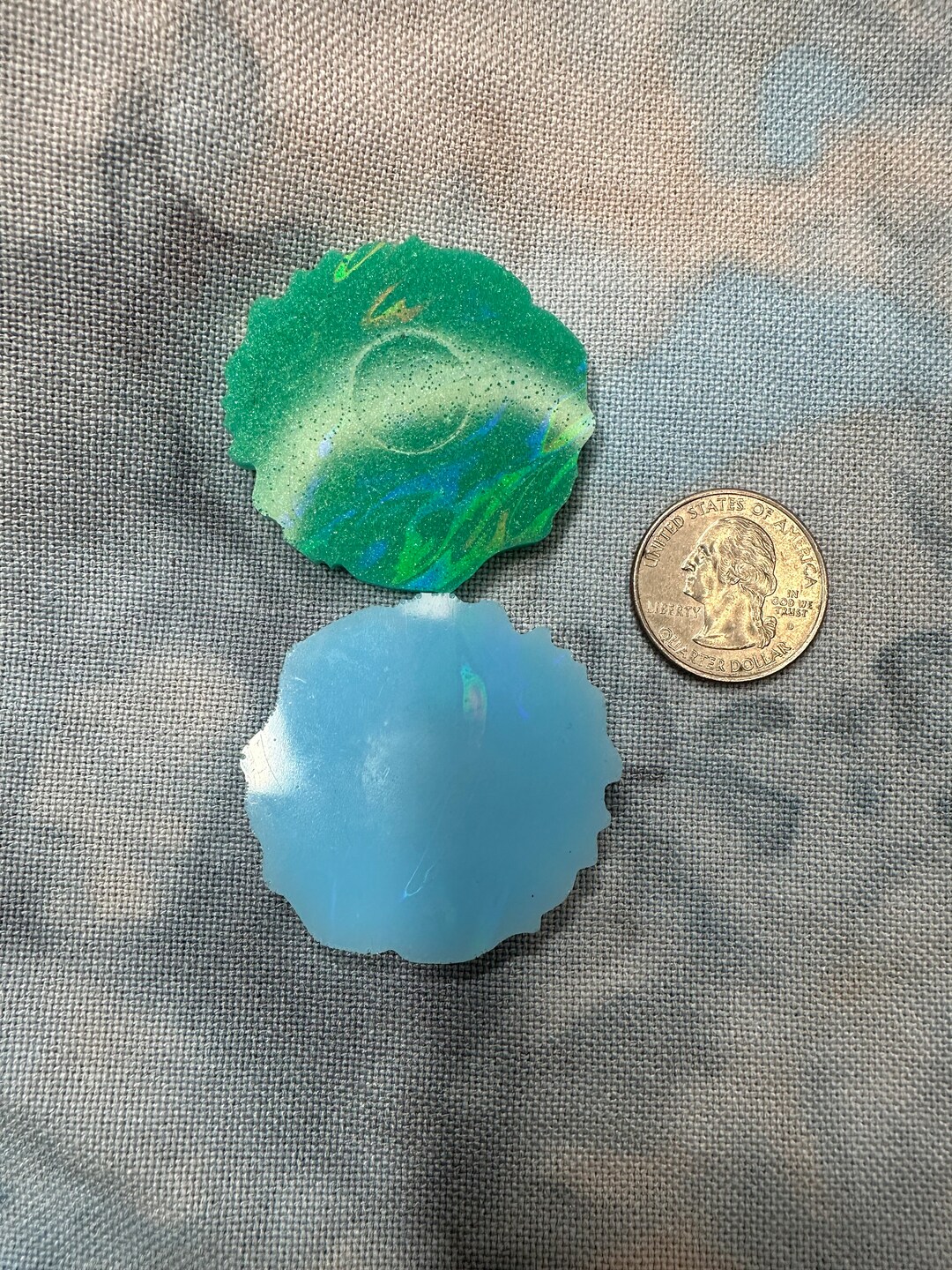 B-grade Flawed Holographic Geode Resin Needle Minder Magner; Cross ...