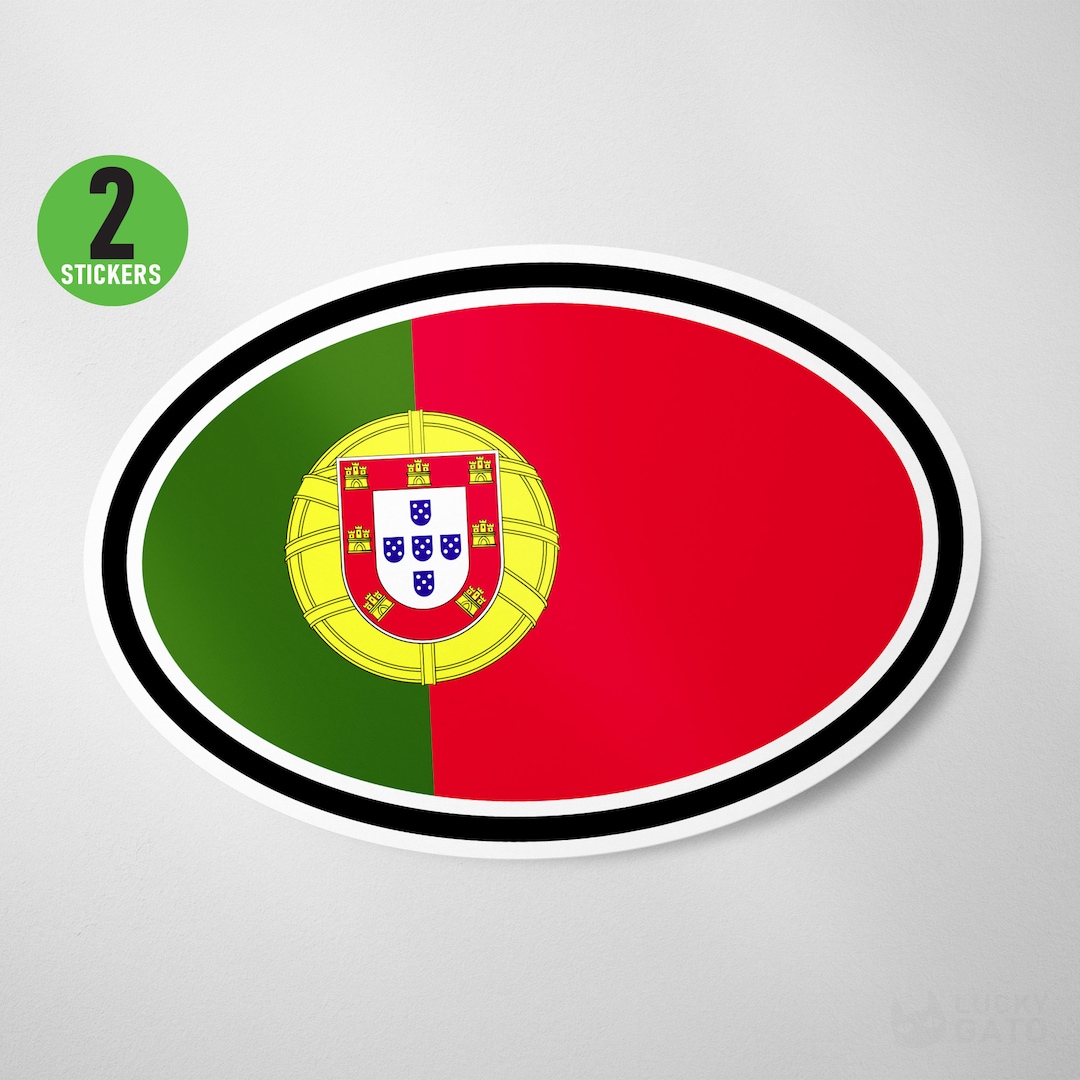 2 Pack - Portugal Flag Oval Sticker Vinyl Decal - Etsy