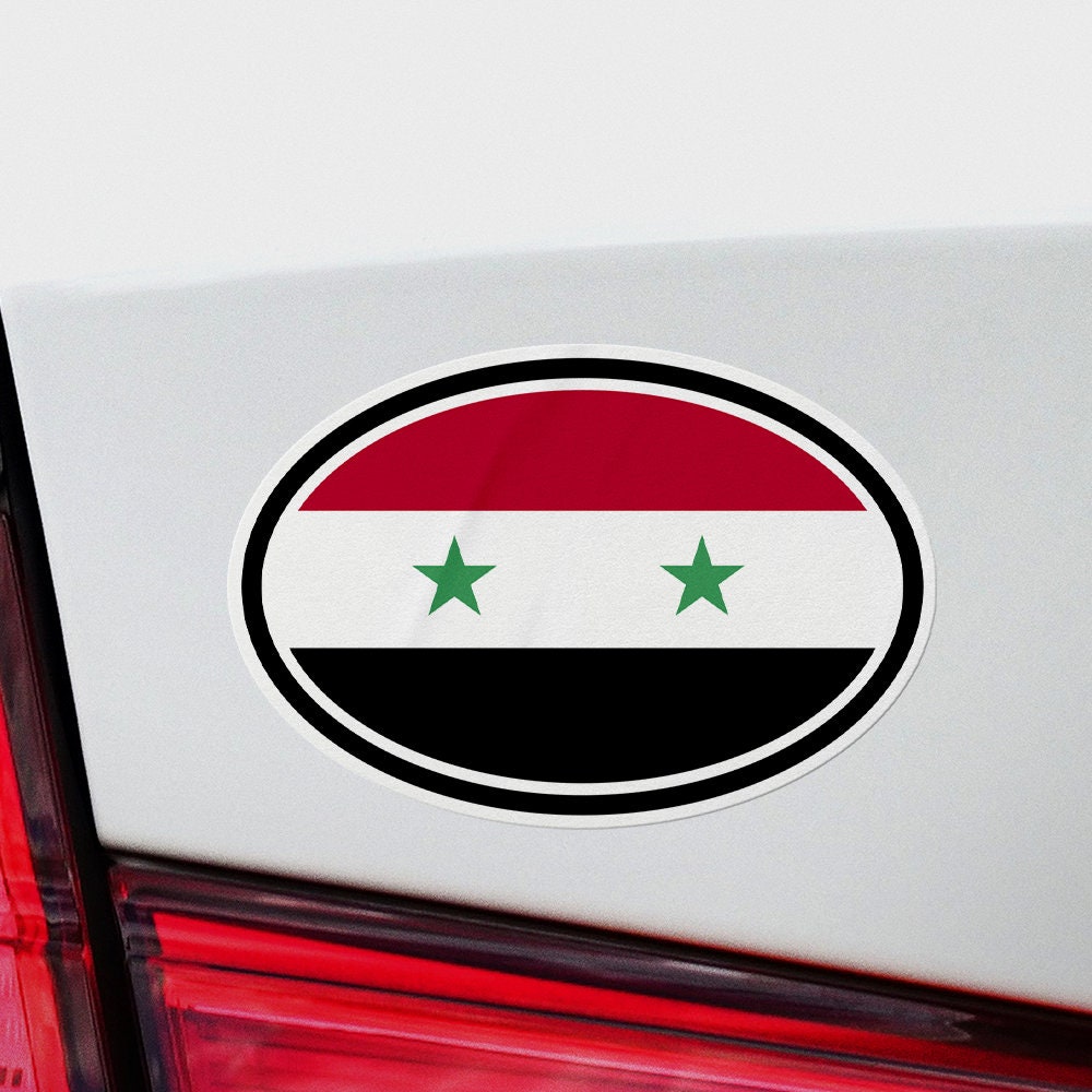 2 Pack Syria Flag Oval Sticker Vinyl Decal - Etsy