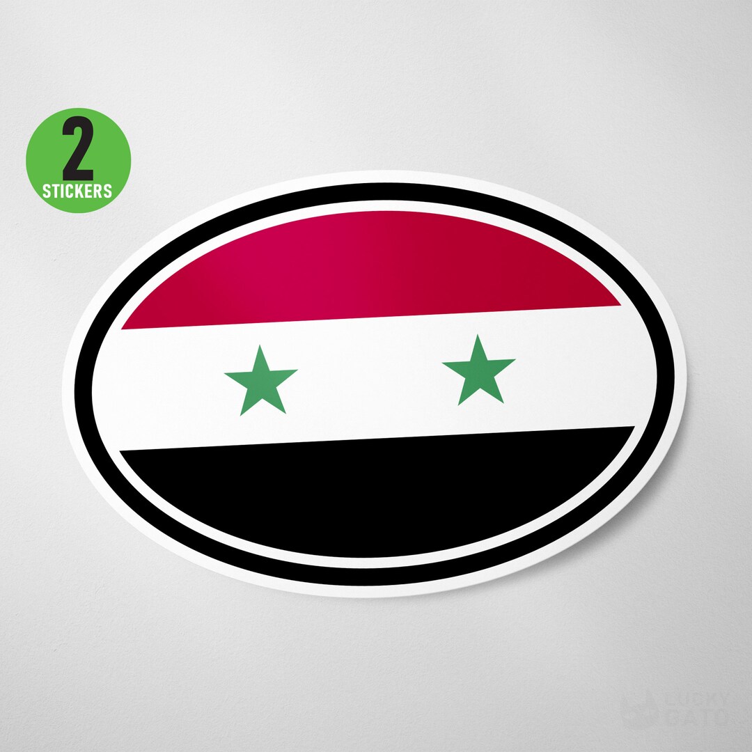 2 Pack - Syria Flag Oval Sticker Vinyl Decal - Etsy