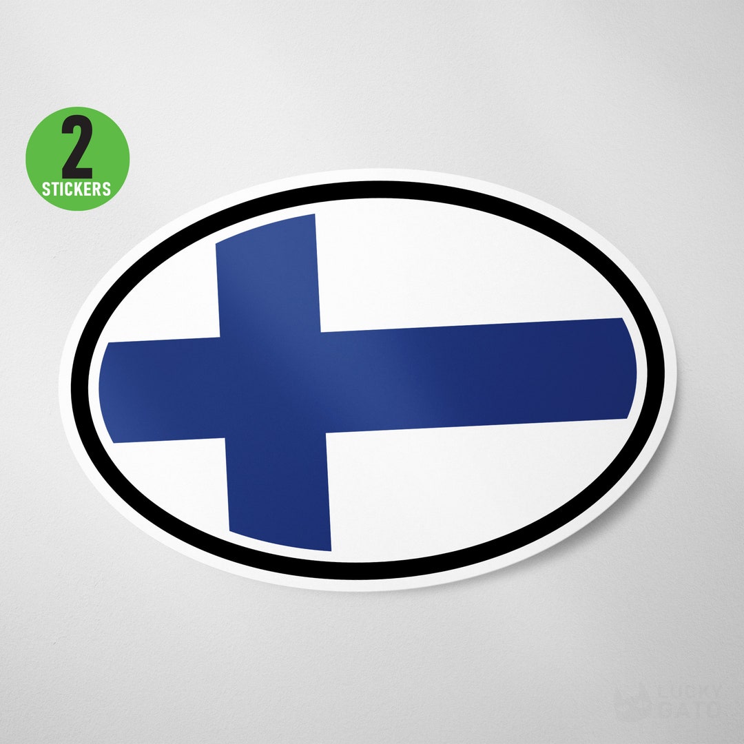 2 Pack - Finland Flag Oval Sticker Vinyl Decal - Etsy