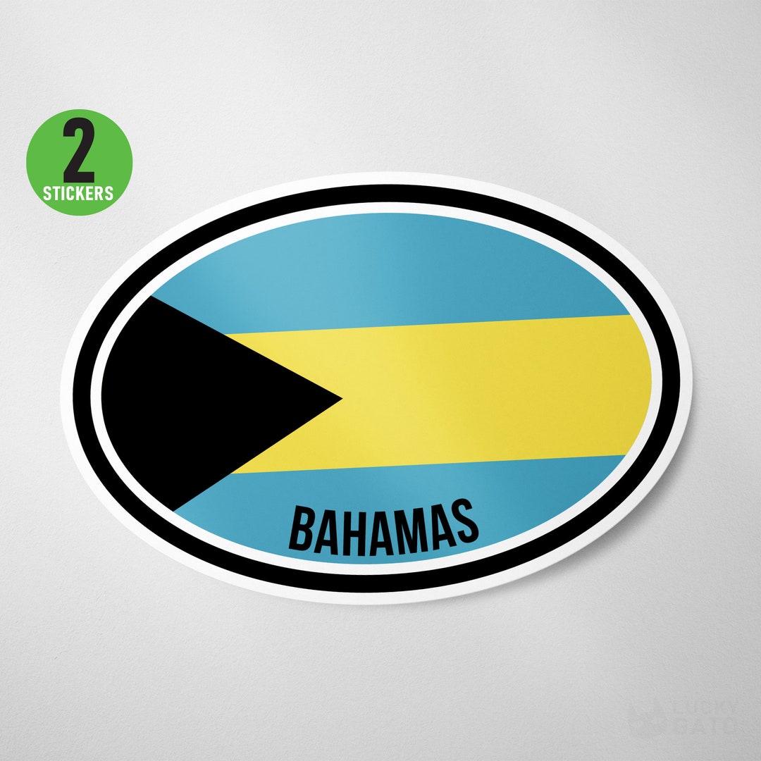 2 Pack - Bahamas Flag Oval Sticker Vinyl Decal - Etsy