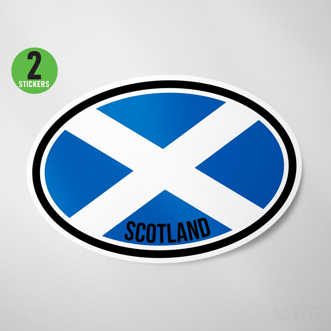 2 Pack - Scotland Flag Oval Sticker Vinyl Decal - Etsy