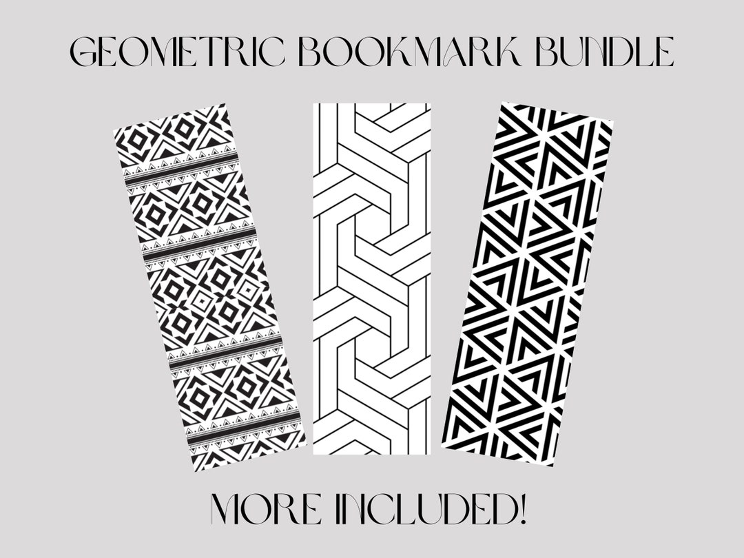 Digital Geometric Bookmark Bundle - Etsy
