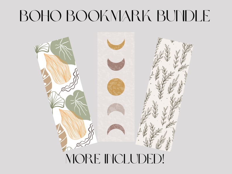 Digital Boho Bookmark Bundle - Etsy