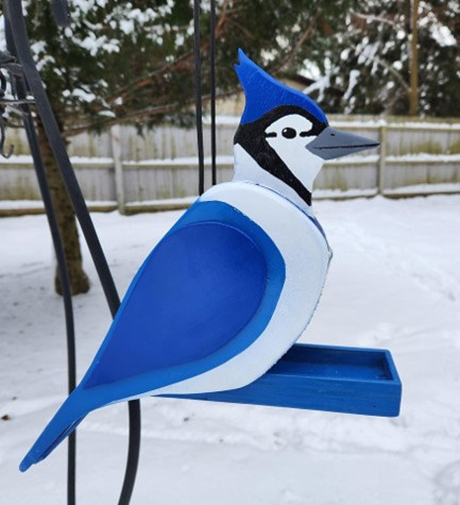Handmade Blue Jay Bird Feeder, Blue Jay Bird Feeder, Unique Bird Feeder ...